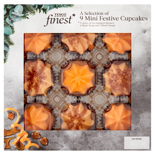 Tesco Finest 9 Mini Festive Cupcakes Tesco Groceries