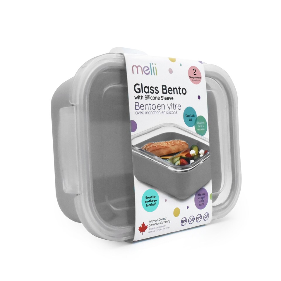 Melii Grey Glass Bento with Silicone Sleeve - Tesco Groceries
