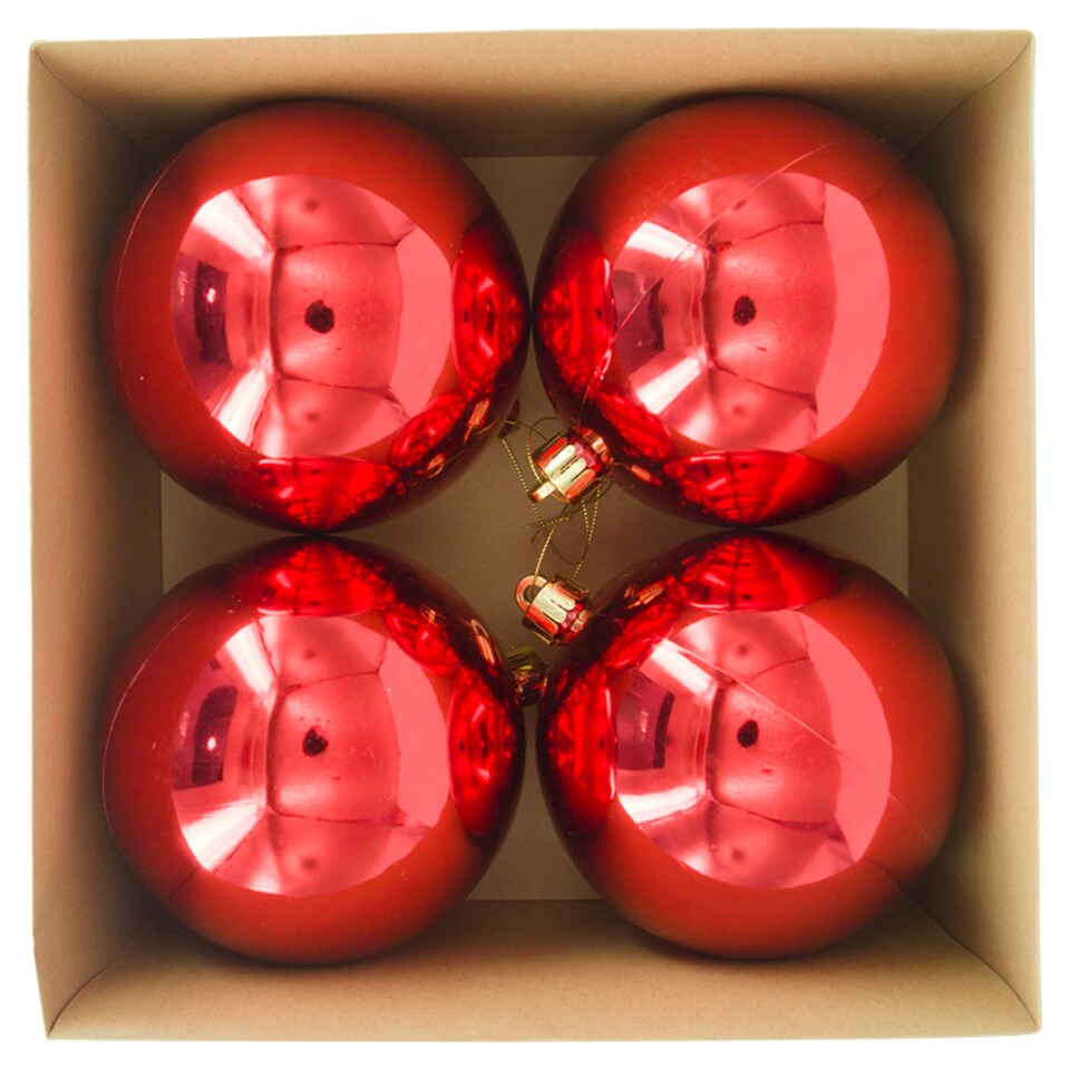 Tesco Red Baubles 4 Pack - Tesco Groceries