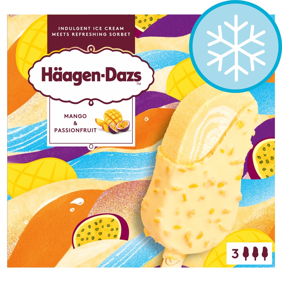 Haagen-Dazs Mango and Passion Fruit Stick Bar Ice Cream 3x80ml - Tesco ...