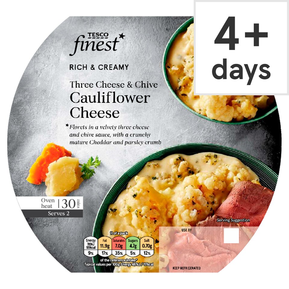 Tesco Finest Three Cheese & Chive Cauliflower Cheese 350G - Tesco Groceries