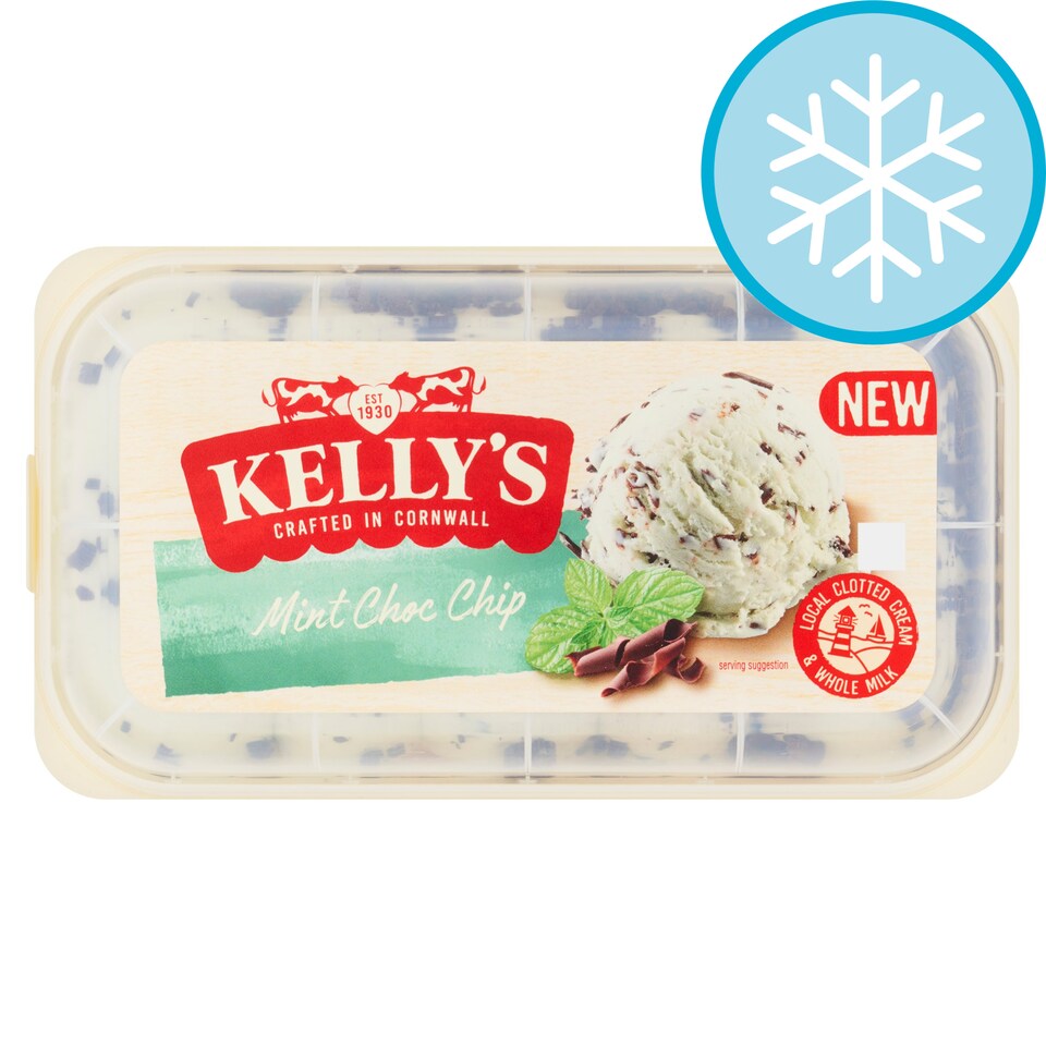 Kelly's Mint Choc Chip Cornish Ice Cream 950ml - Tesco Groceries