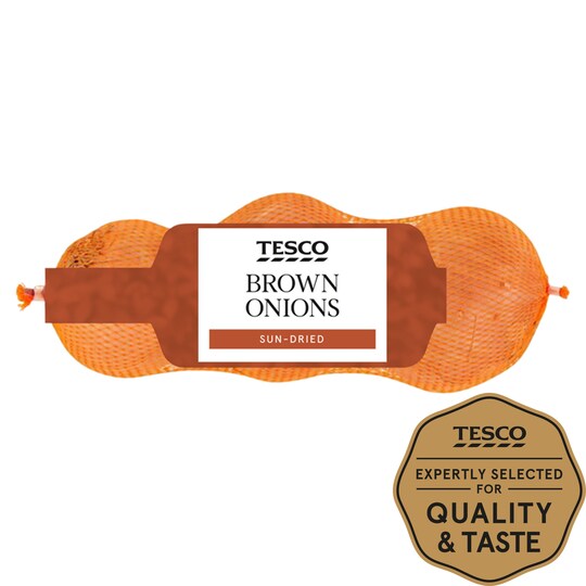 Tesco Brown Onions Minimum 3 Pack 385G - Tesco Groceries