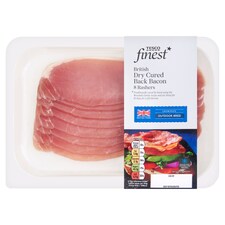 Tesco Finest Unsmoked Dry Cure Back Bacon 8 Pack 240G - Tesco Groceries