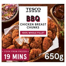 Tesco BBQ Chicken Breast Chunks 650G - Tesco Groceries