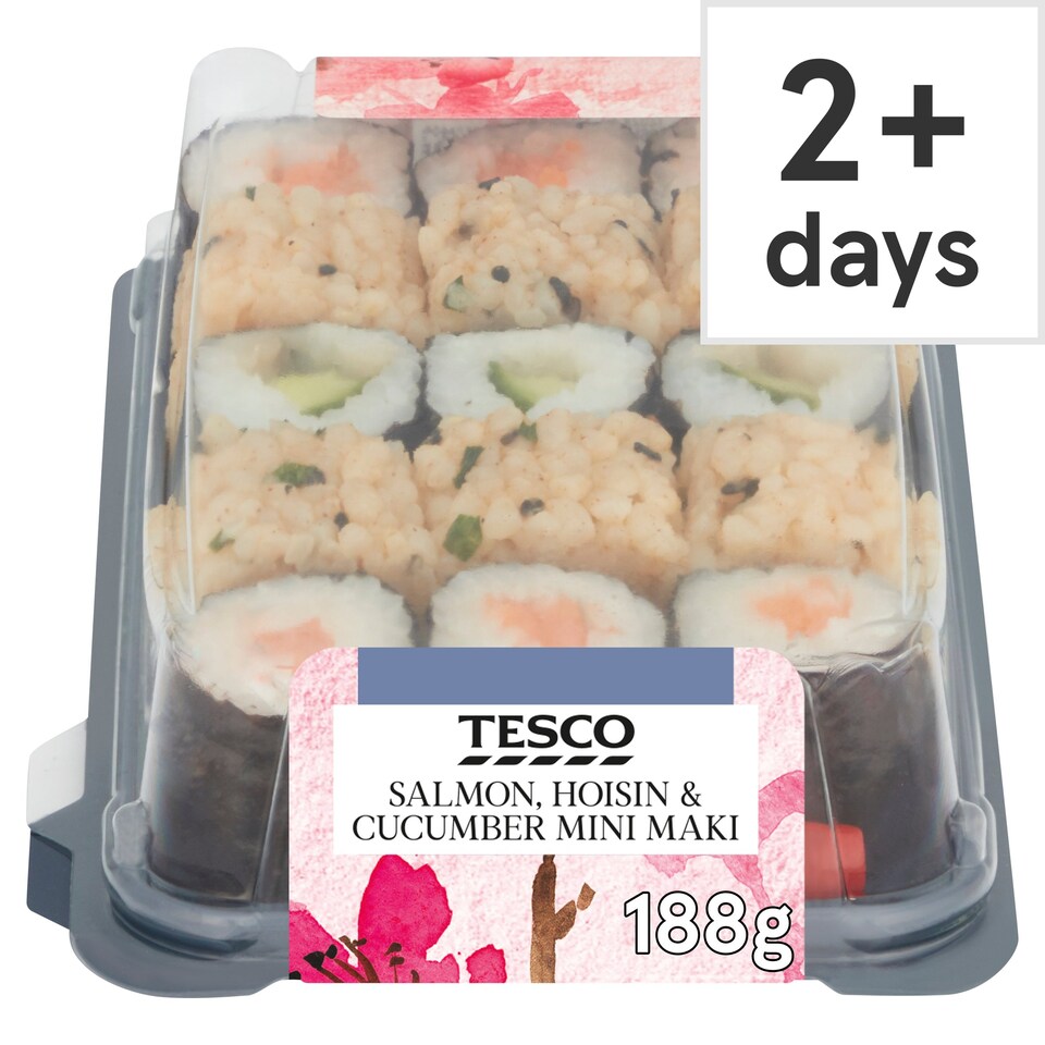 Tesco Salmon, Hoisin & Cucumber Mini Maki 188G - Tesco Groceries