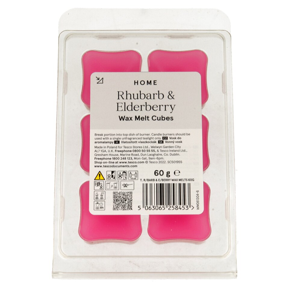 Tesco Rhubarb & Elderberry Wax Melts 60G - Tesco Groceries