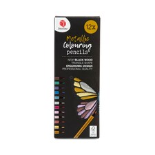 Deco Time 12 Black Wood Pastel Colouring Pencils - Tesco Groceries