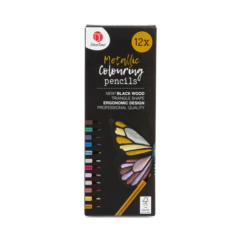 Deco Time 12 Black Wood Pastel Colouring Pencils - Tesco Groceries