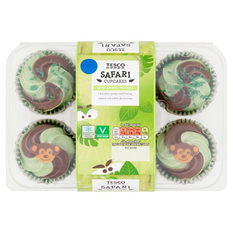 Tesco 6 Safari Cupcakes - Tesco Groceries