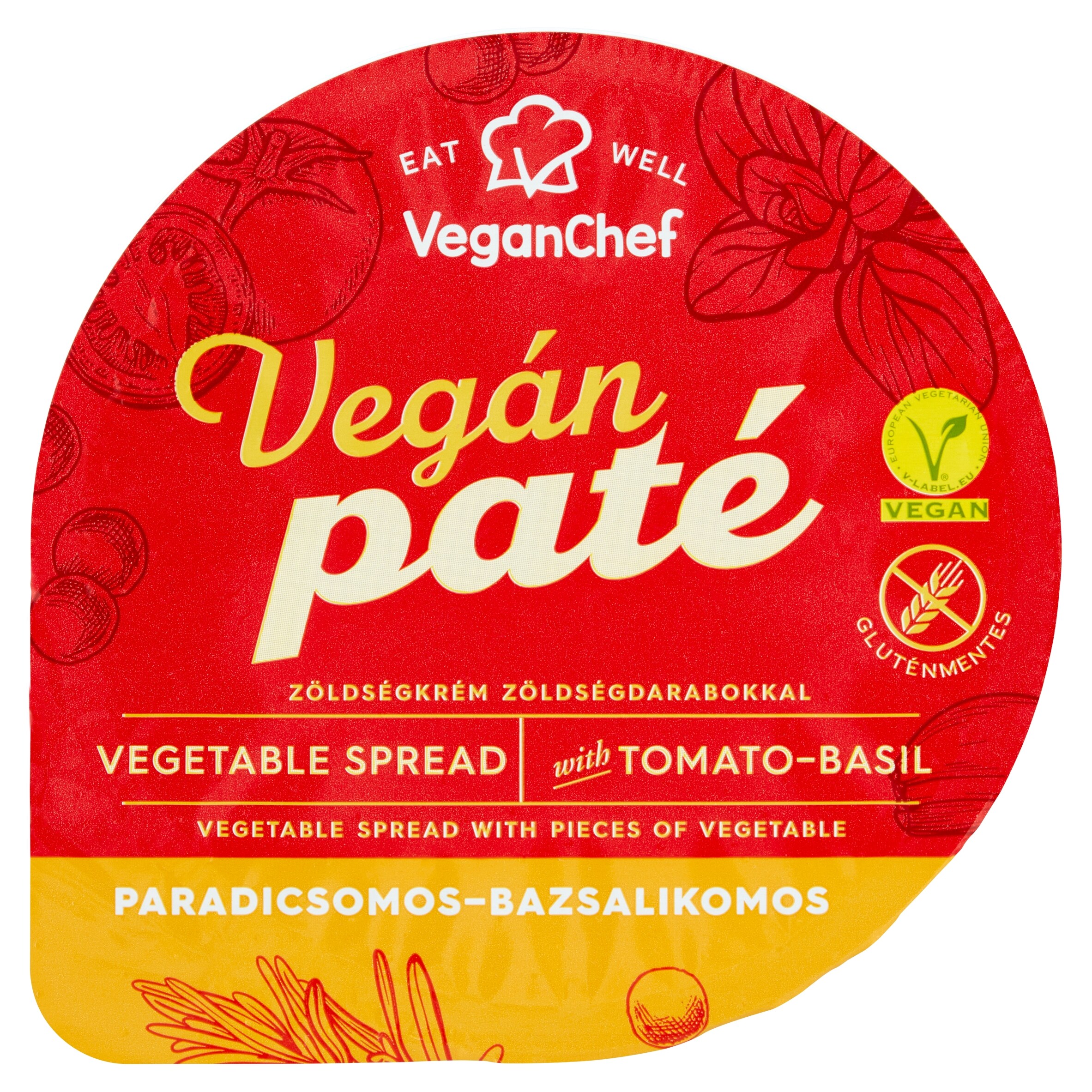VeganChef Vegán Paté Vegetable Spread with Pieces of Vegetable and ...