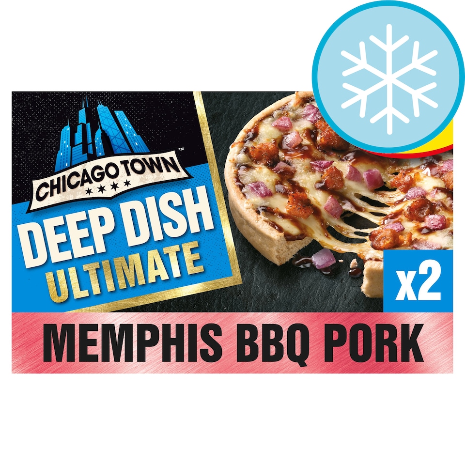 Chicago Town Deep Dish Ultimate Memphis BBQ Pork Mini Pizzas 2 x 150g ...