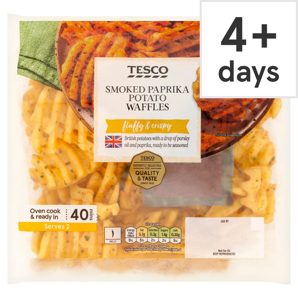 Tesco Smoked Paprika Potato Waffles 400g - Tesco Groceries
