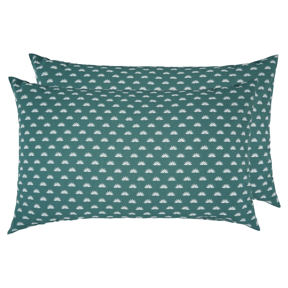 F&F Home Mini Leaf Cotton Rich Housewife Pillowcase Pair - Tesco Groceries