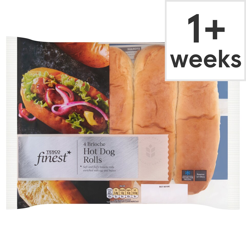 Tesco Finest 4 Brioche Hot Dog Rolls - Tesco Groceries
