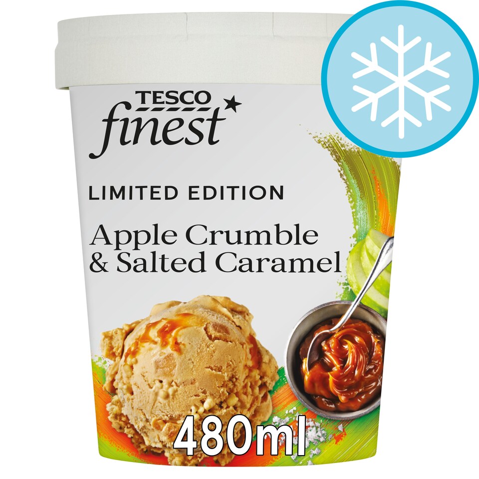 Tesco Finest Apple Crumble & Salted Caramel Ice Cream Tub 480ml - Tesco ...