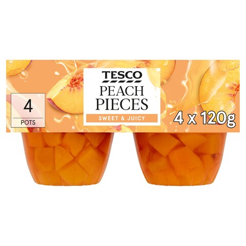 Tesco Peach Pieces 4X120g - Tesco Groceries