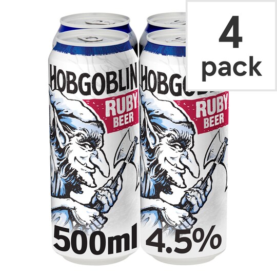 Hobgoblin Ruby Cans 4X500ml - Tesco Groceries