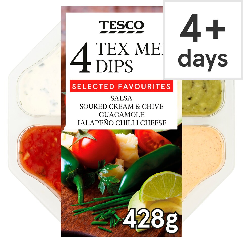 Tesco 4 Tex Mex Dips 428G - Tesco Groceries
