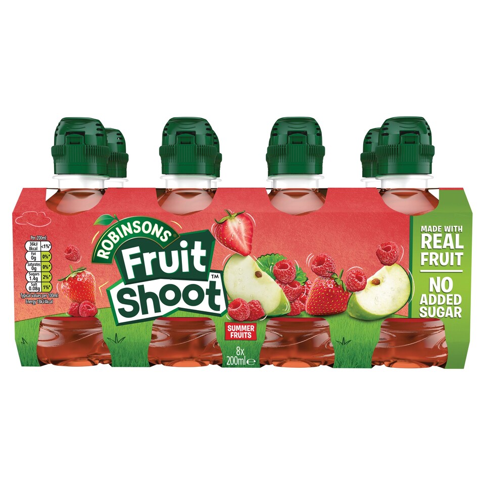 Fruit Shoot Summer Fruits Kids Juice Drink 8x200ml - Tesco Groceries