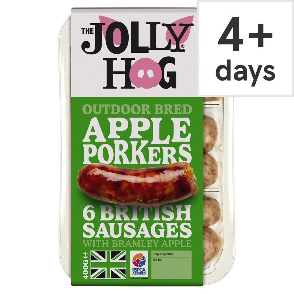 Jolly Hog 6 Pork & Bramley Apple Sausages 400G - Tesco Groceries