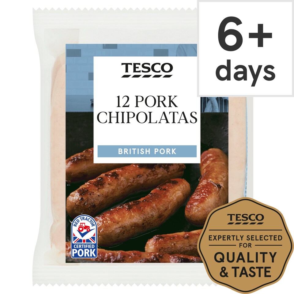 Tesco 12 Pork Chipolatas Chipolatas 375G - Tesco Groceries