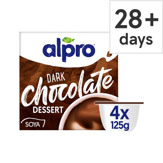Alpro Dark Chocolate Soya Dessert 4X125g - Tesco Groceries