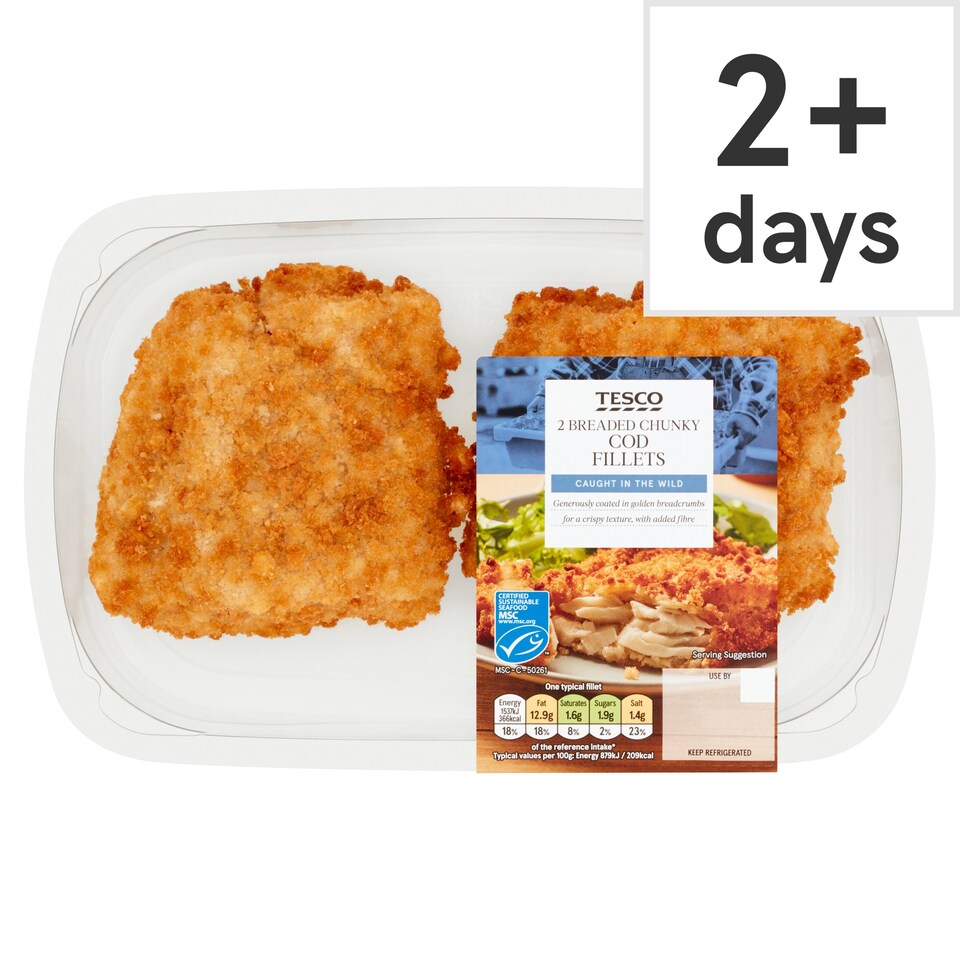 Tesco 2 Breaded Chunky Cod 350G - Tesco Groceries