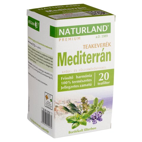 Naturland Premium Mediterranean Herbal and Spice Tea Blend 20 Tea Bags ...