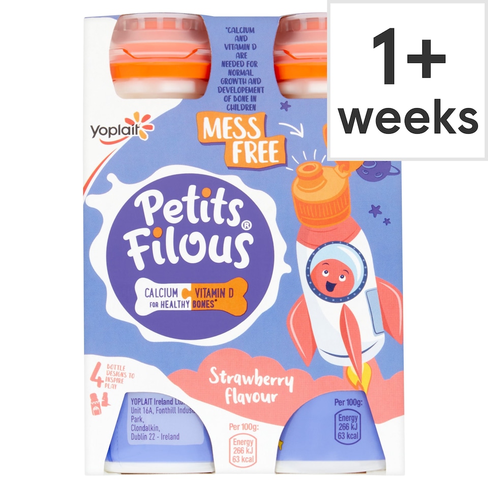 Petits Filous Strawberry Lunchbox Kids Yoghurt Drink 4x100g - Tesco ...