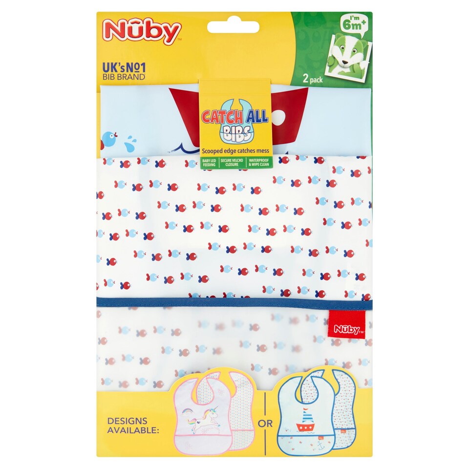 Nuby Catch All Bib Twin Pack - Tesco Groceries