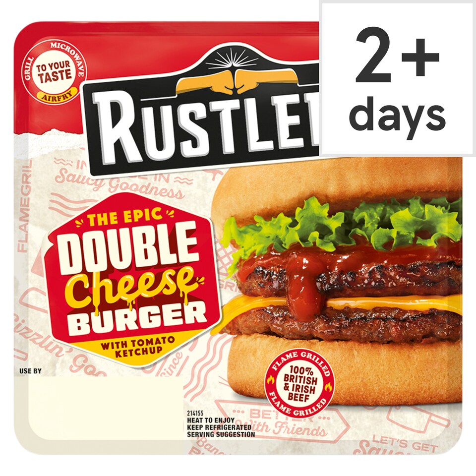 Rustlers The Epic Double Cheeseburger 145g - Tesco Groceries