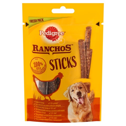 Pedigree Ranchos Sticks Complementary Pet Food for Dogs with Chicken ...