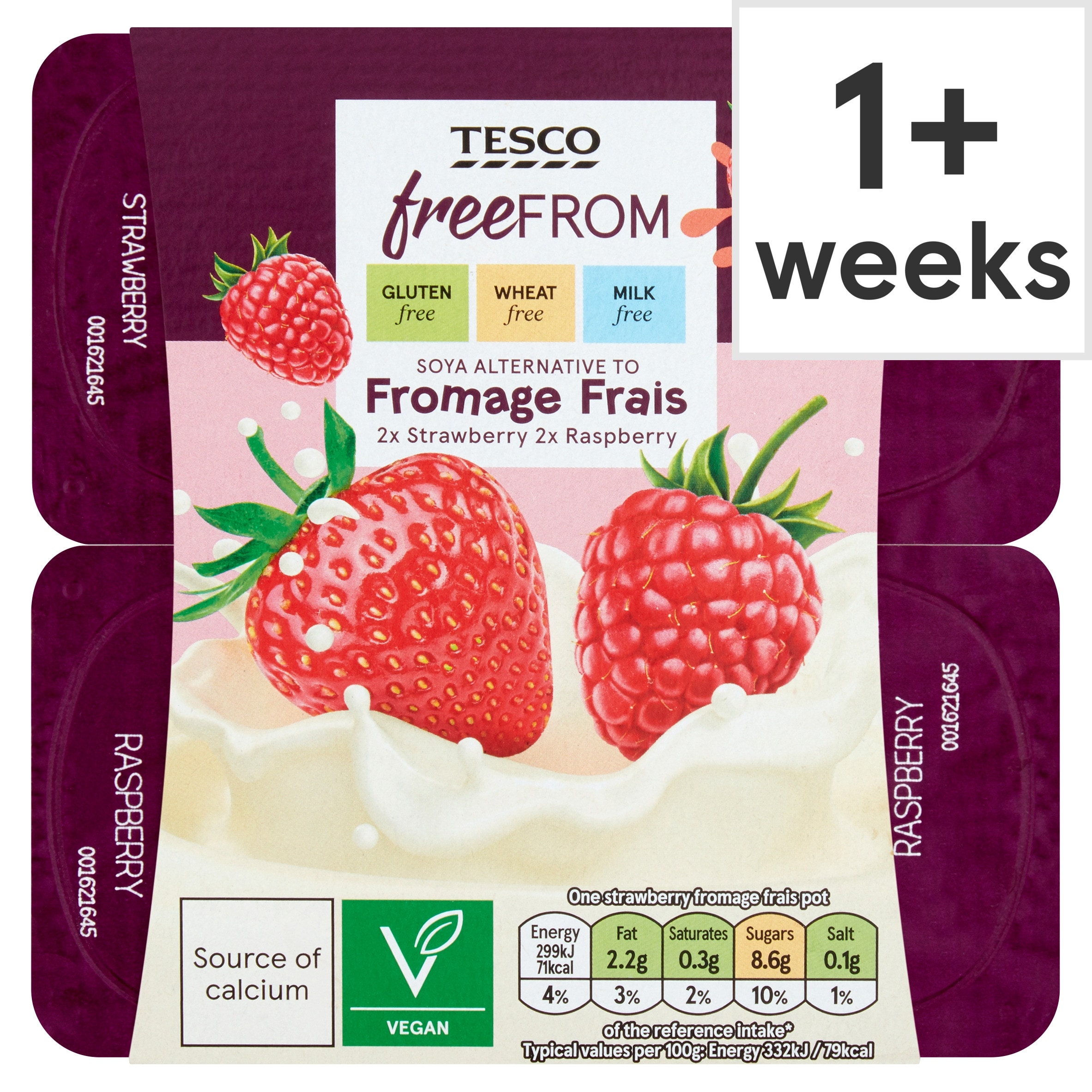 Tesco Free From Raspberry Strawberry Soya Alternative 4X90g - Tesco ...
