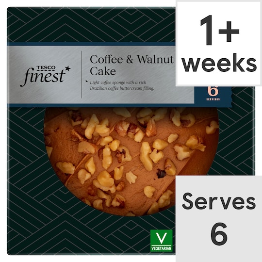 Tesco Finest Coffee & Walnut Cake Each - Tesco Groceries