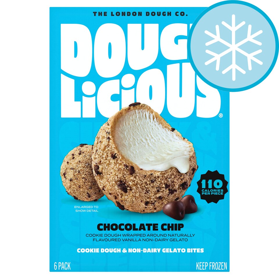 Doughlicious Chocolate Chip Cookie Dough & Gelato Bites 6 x 34g - Tesco ...