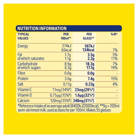 Nesquik Banana Flavoured Milkshake Powder 500g Tub - Tesco Groceries