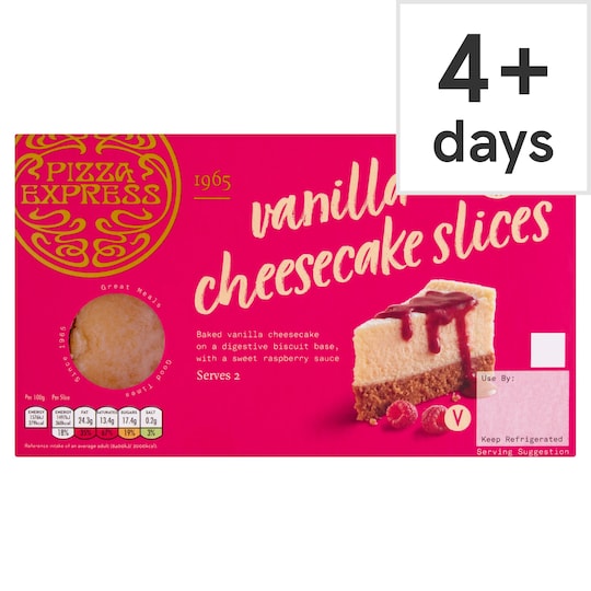 Pizza Express 2 Vanilla Cheesecake Slices 190G - Tesco Groceries