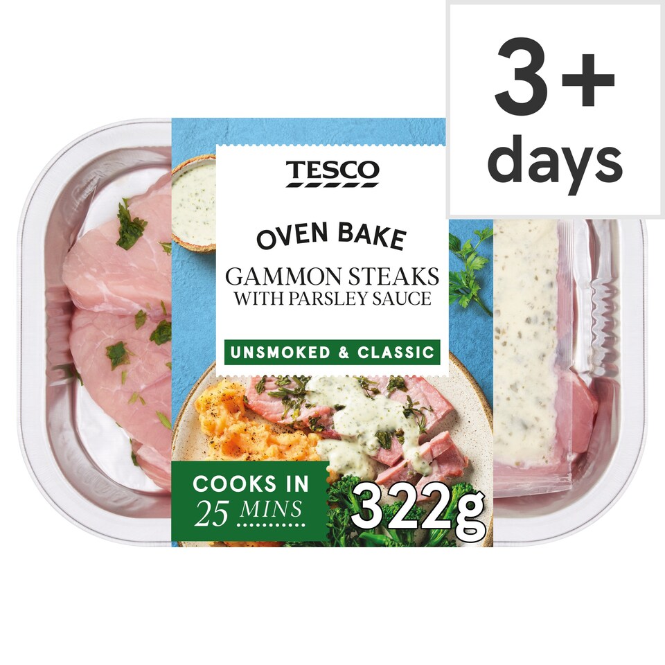 Tesco Gammon Steaks with Parsley Sauce 322g - Tesco Groceries