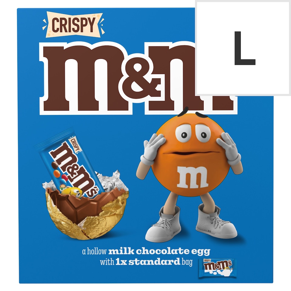 M&M's Crispy Milk Chocolate Large Easter Egg 186g - Tesco Groceries