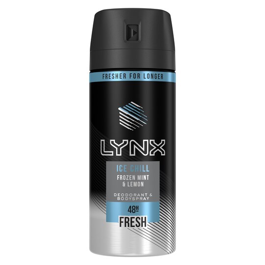 Lynx Ice Chill Deodorant & Body Spray For Men 150Ml - Tesco Groceries