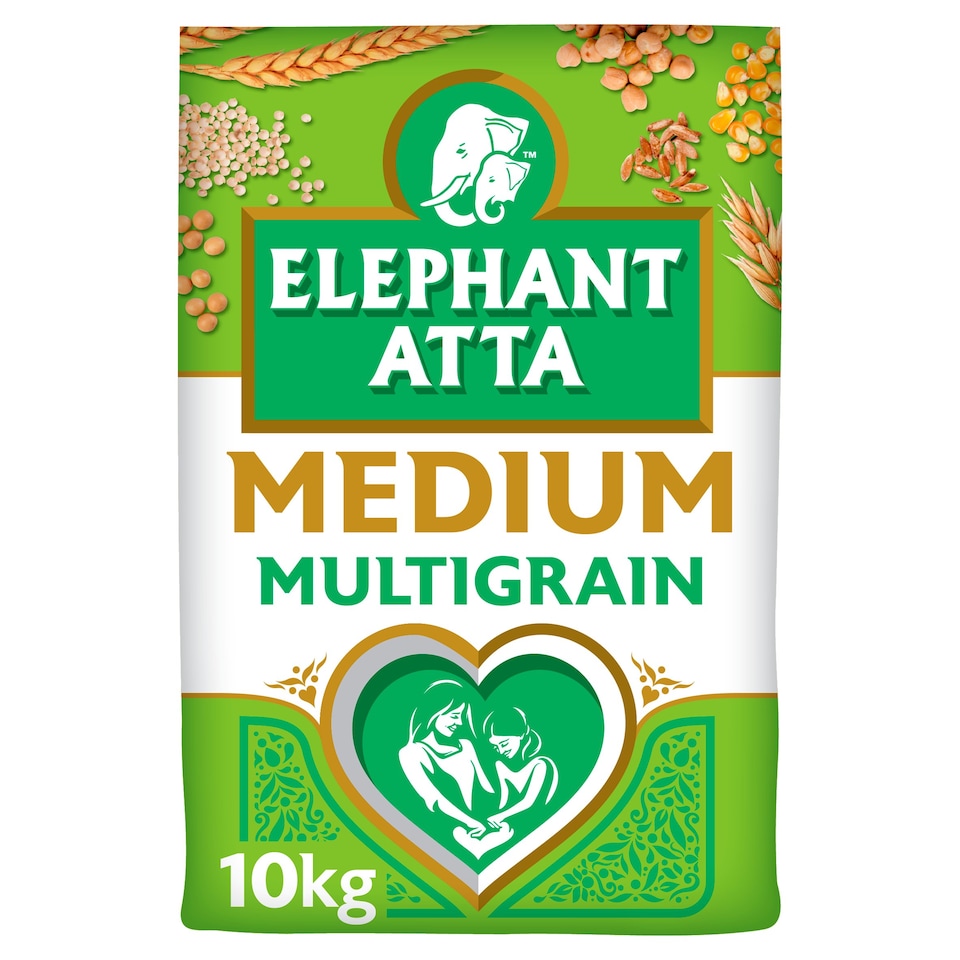 Elephant Atta Medium Chapatti Flour Multigrain 10Kg - Tesco Groceries