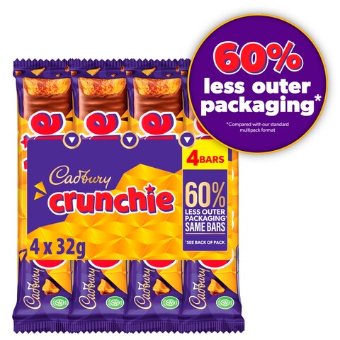 Cadbury Crunchie 4 Pack 128g - Tesco Groceries