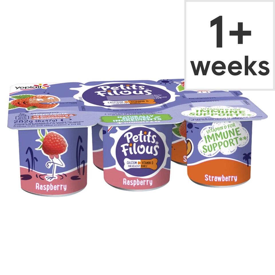 Petits Filous Strawberry Raspberry Fromage Frais 6 X47g - Tesco Groceries