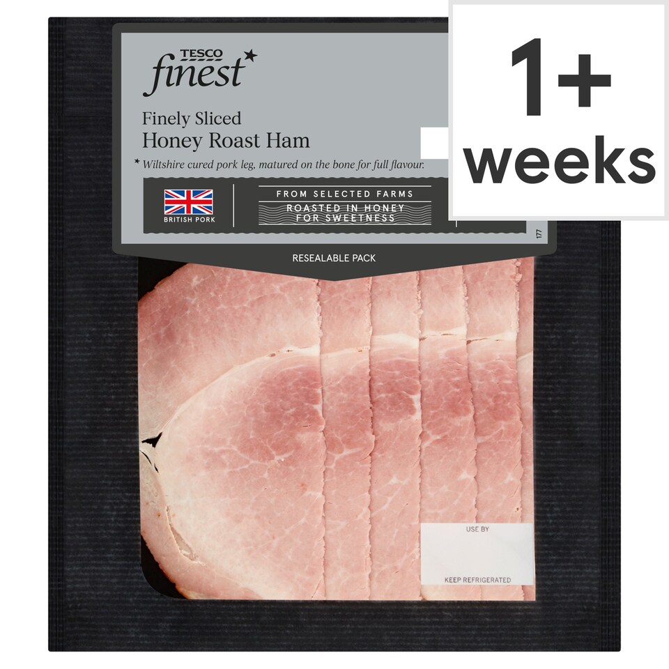 Tesco Finest Honey Roast Finely Sliced Ham 120g (C) - Tesco Groceries