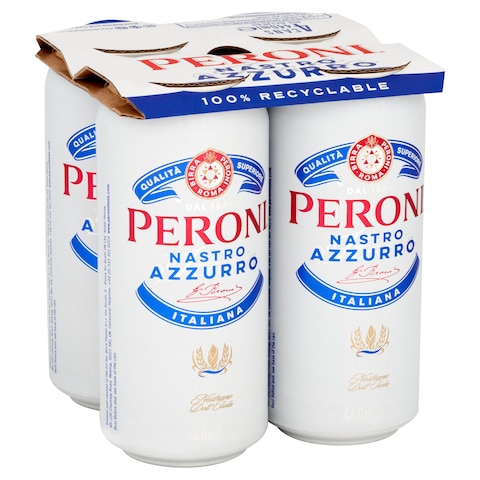 Peroni Nastro Azzurro Lager Beer 4x440ml - Tesco Groceries