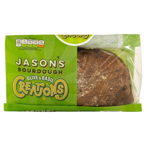 Jason's Creations Olive & Basil Sourdough 400g - Tesco Groceries