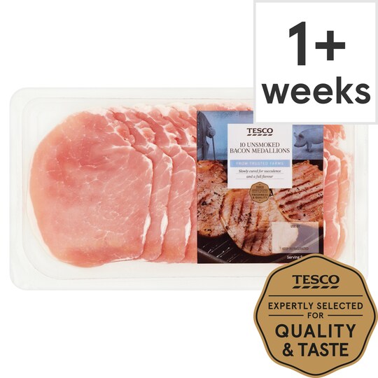 Tesco Unsmoked Bacon Medallions 300G - Tesco Groceries