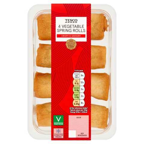 Tesco 4 Vegetable Spring Rolls 144g - Tesco Groceries