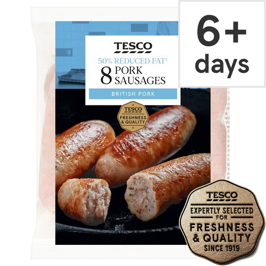 Tesco 8 Reduced Fat Pork Sausages 454G - Tesco Groceries